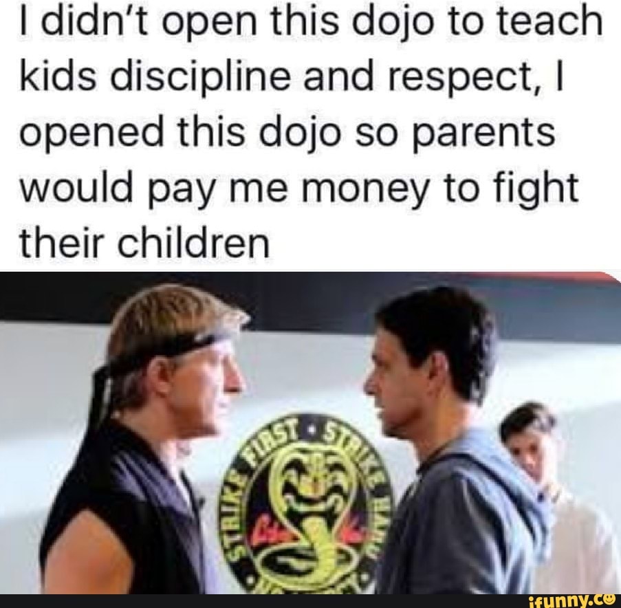 I didn't open this dojo to teach kids discipline and respect, I opened ...