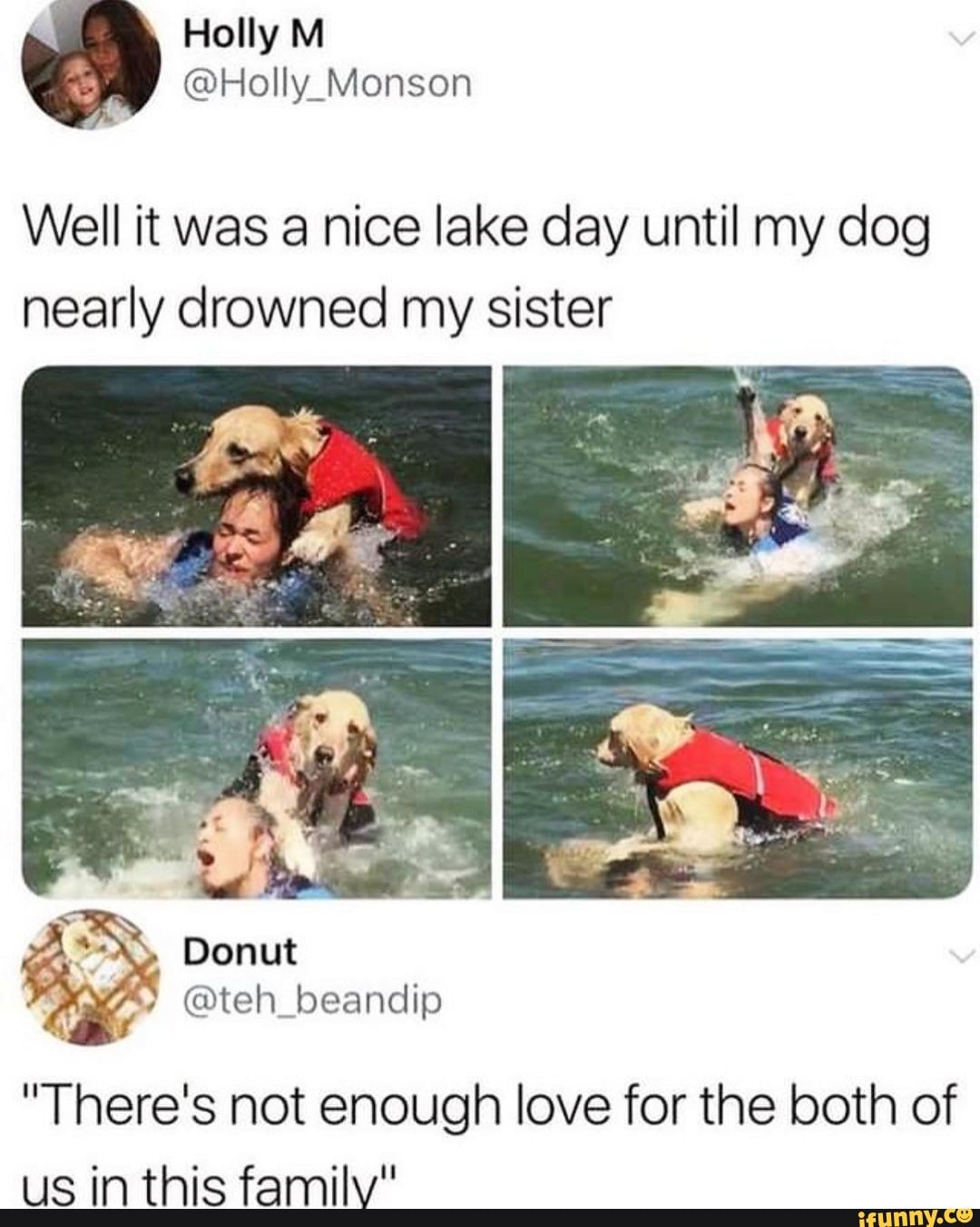 @Holly_ Monson Well it was a nice lake day until my dog nearly drowned ...