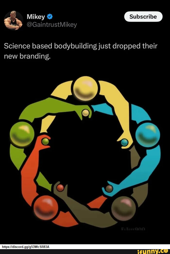 Mikey Science based bodybuilding just dropped their new branding. 4@ om ...