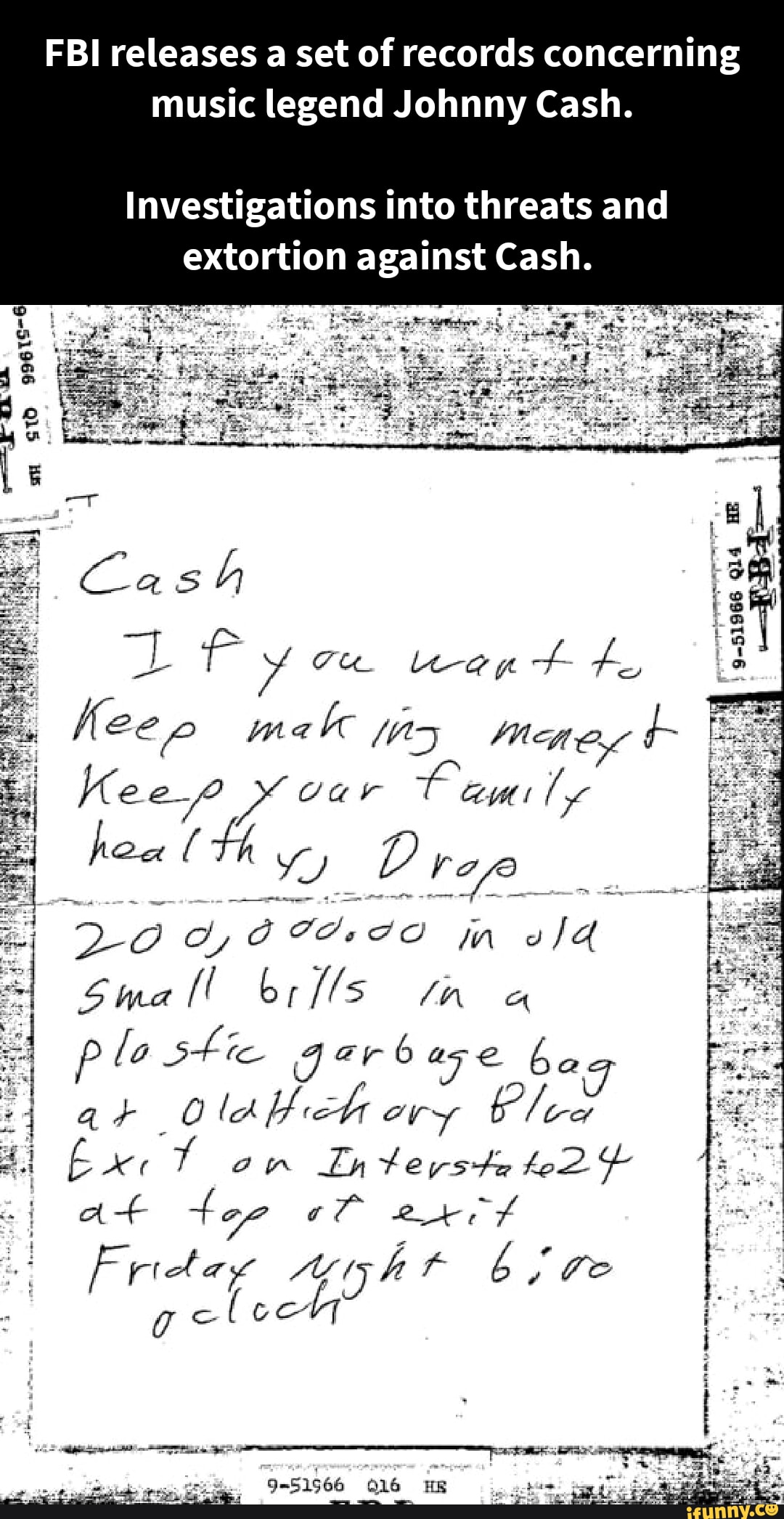 FBI releases a set of records concerning music legend Johnny Cash ...