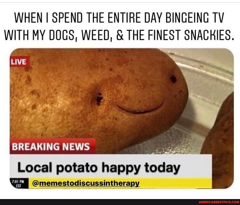 WHEN I SPEND THE ENTIRE DAY BINGEING TV WITH MY DOGS, WEED, & THE ...