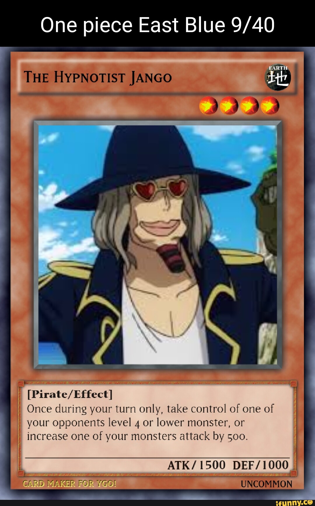 One piece East Blue THE HYPNOTIST JANGO Once during your turn only ...