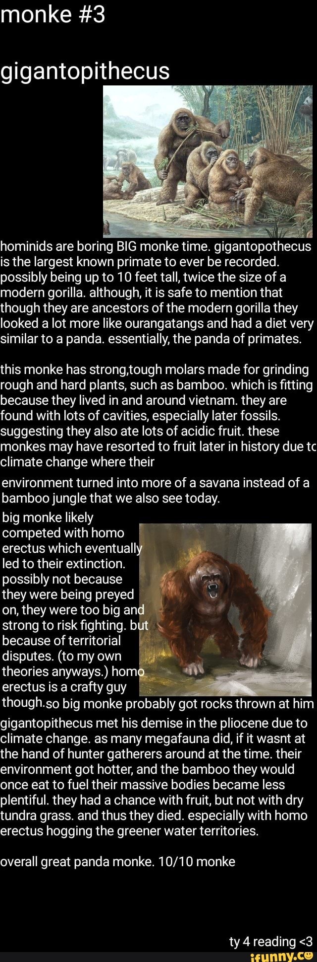 Monke #3 gigantopithecus hominids are boring BIG monke time ...