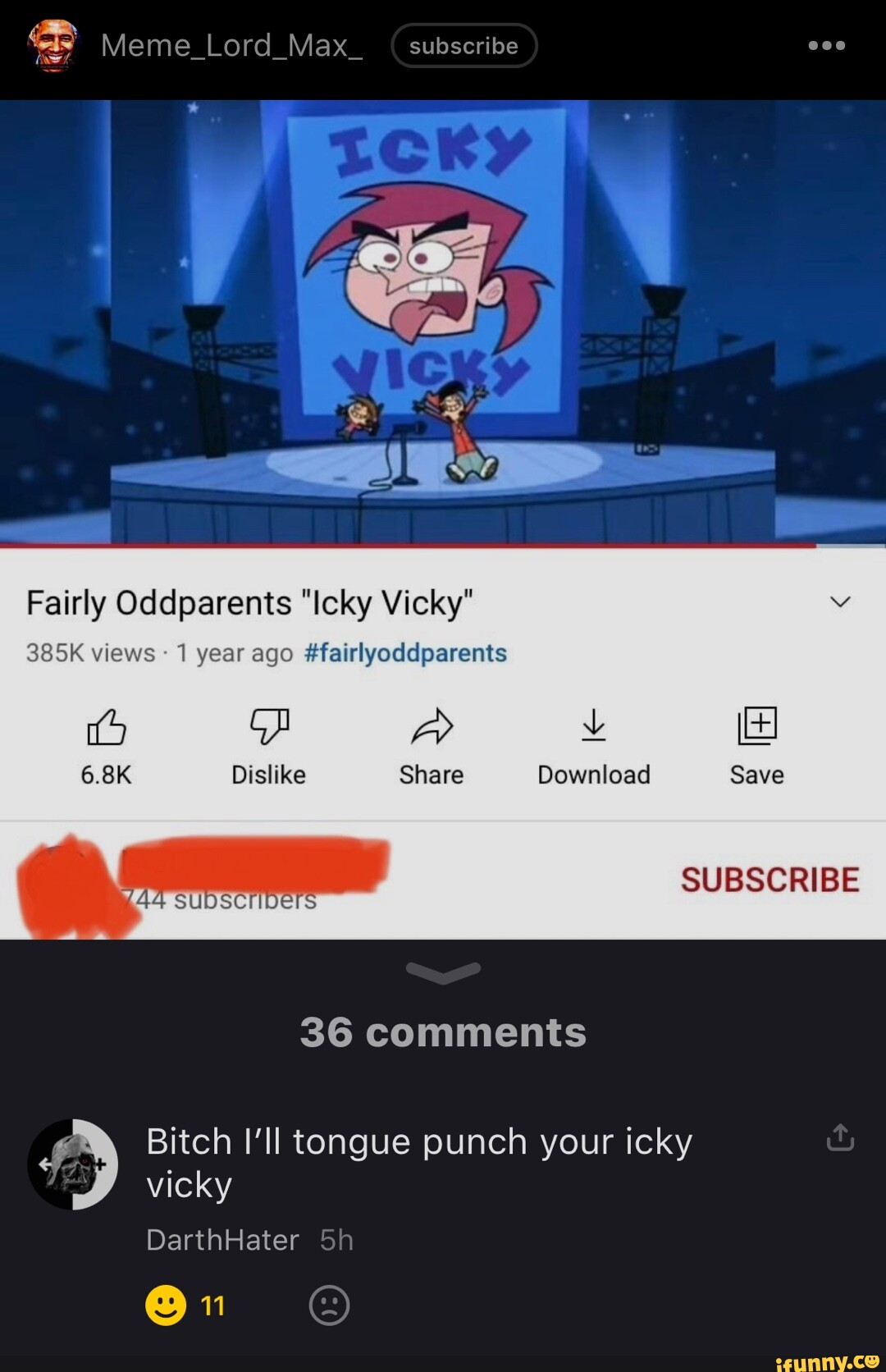 Meme_Lord_Max_ ( subscribe Fairly Oddparents "Icky Vicky" 385K views 1 ...