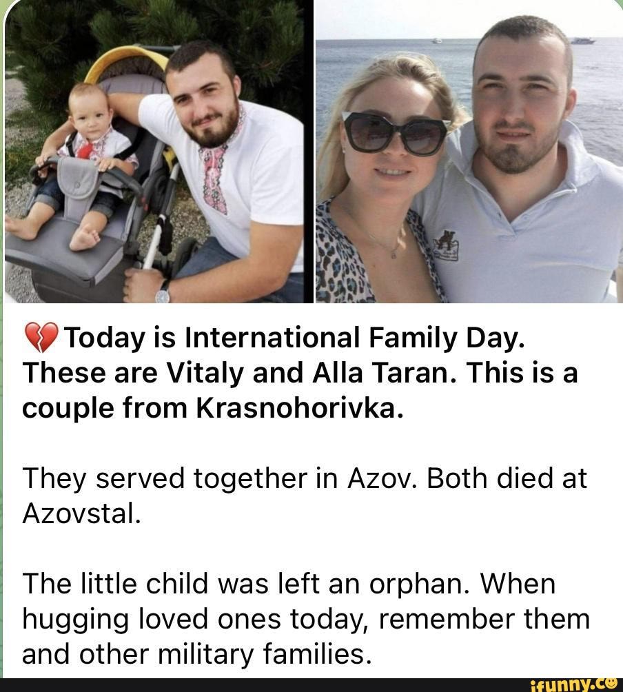 Ukraine - Today is International Family Day. These are Vitaly and Alla ...