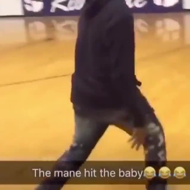 The mane hit the baby - )