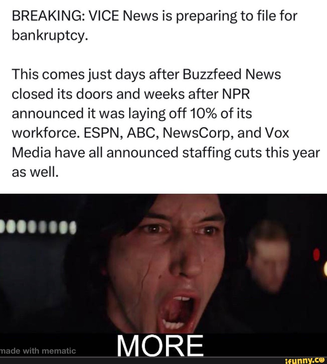 BREAKING: VICE News is preparing to file for bankruptcy. This comes ...