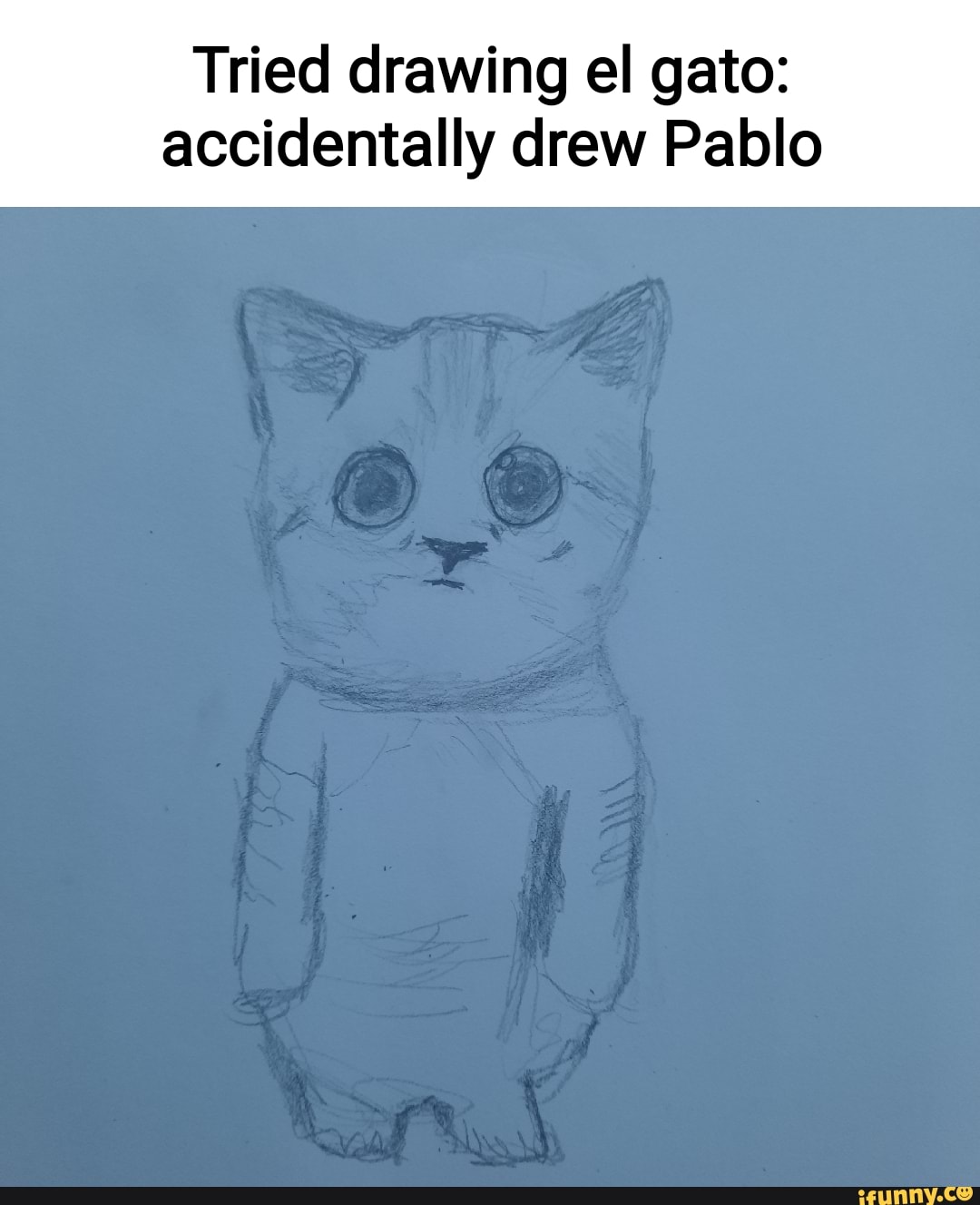 Tried drawing el gato: accidentally drew Pablo - iFunny