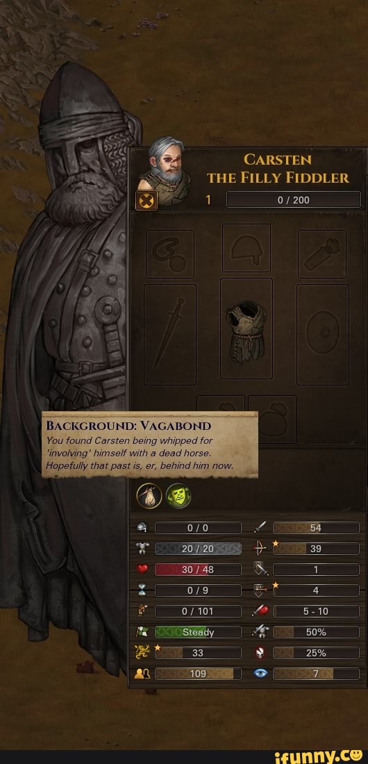 CARSTEN THE FILLY FIDDLER BACKGROUND: VAGABOND You found being whipped ...