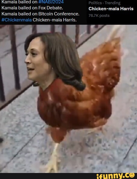 Kamala bailed on Fox Debate. Chicken-mala Harris: Kamala bailed on ...