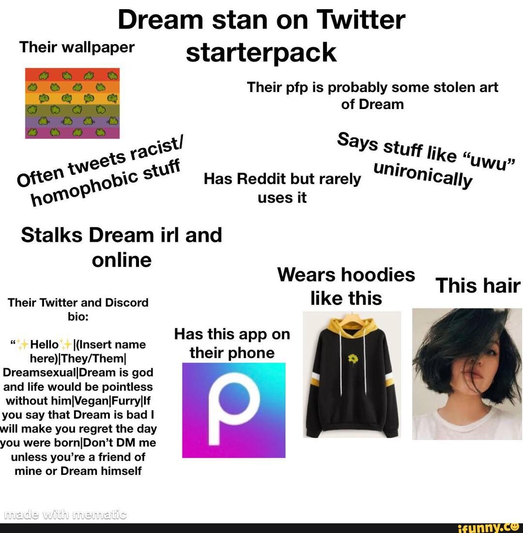 Dream stan on Twitter Their wallpaper starterpack Their pfp is probably ...
