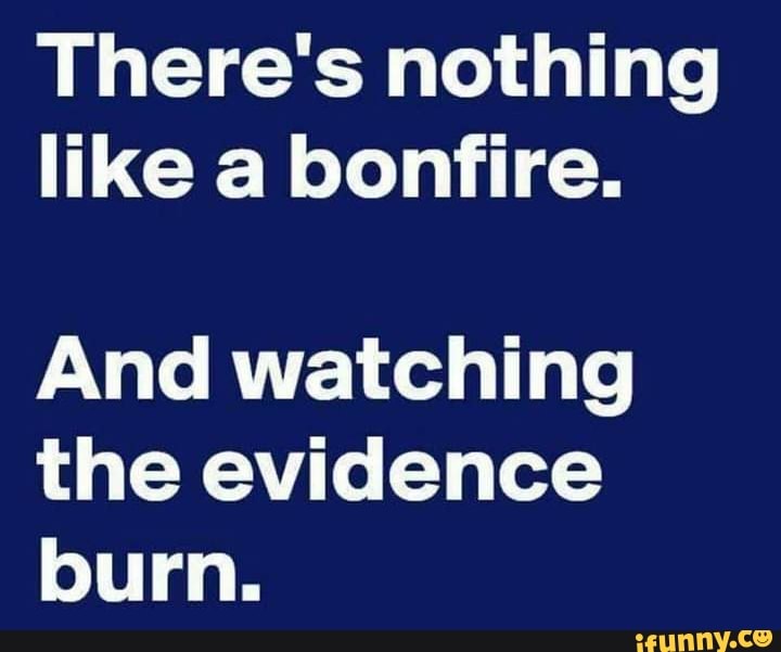 There's nothing like a bonfire. And watching the evidence burn. - iFunny