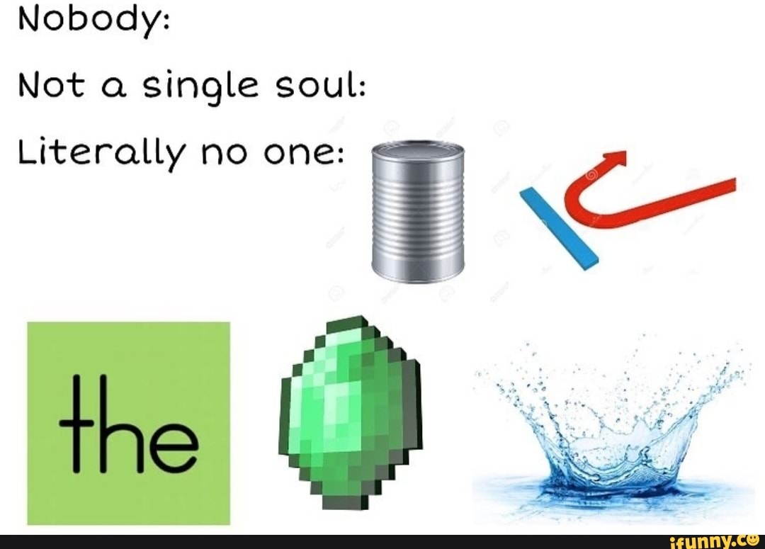 Nobody: Not a single soul: Literally no one: - iFunny