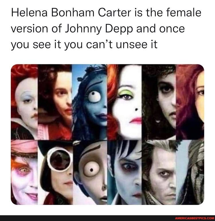 Helena Bonham Carter is the female version of Johnny Depp and once you ...