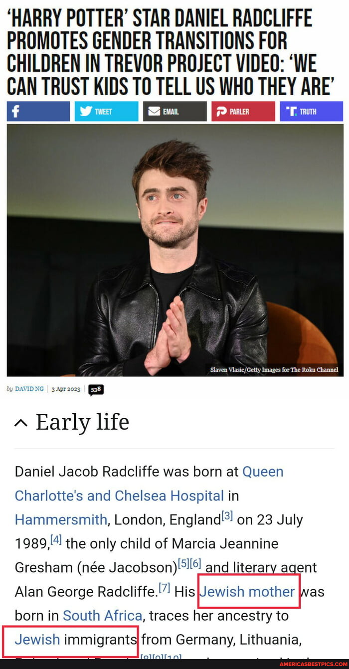 'HARRY POTTER' STAR DANIEL RADCLIFFE PROMOTES GENDER TRANSITIONS FOR ...