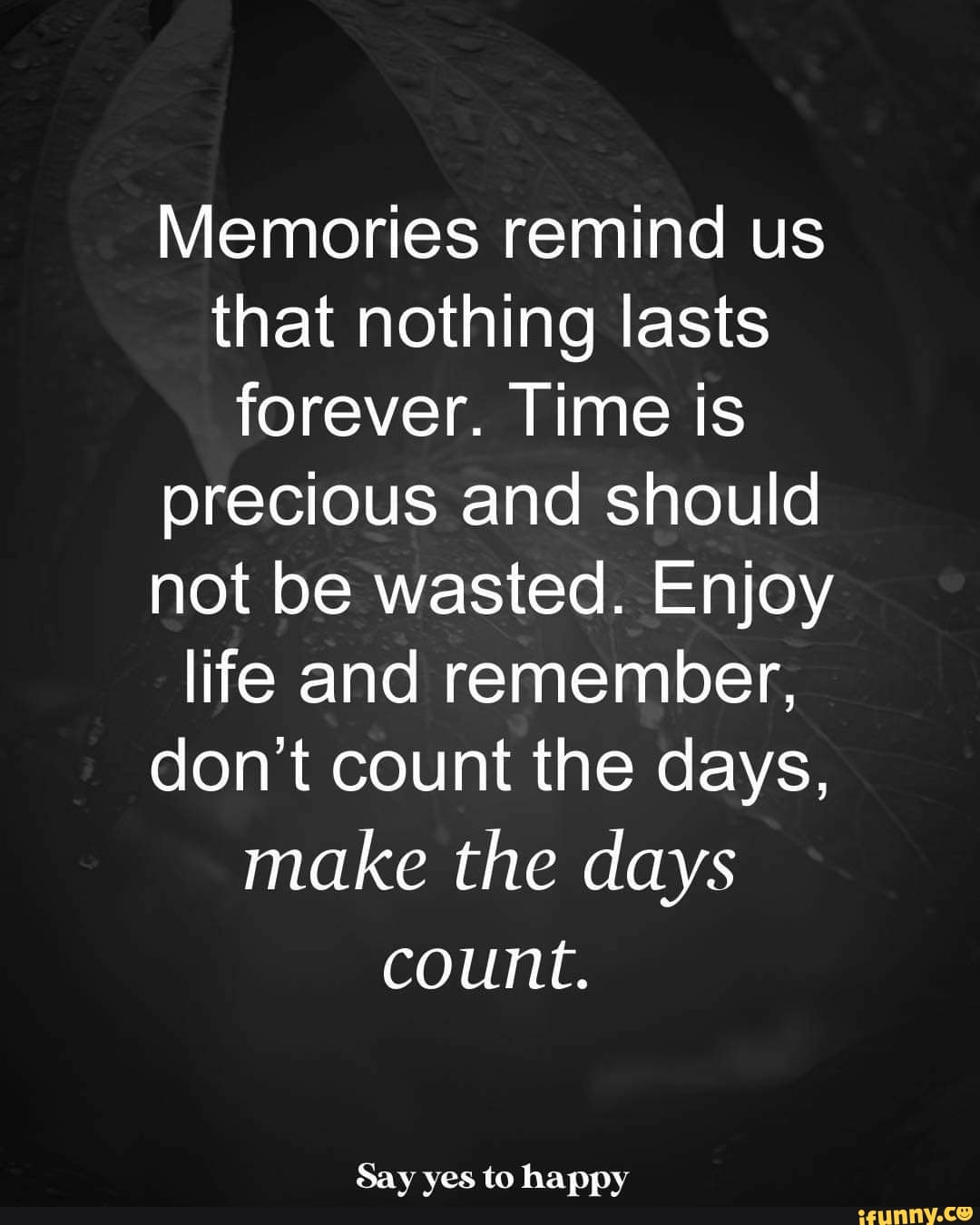 Memories remind us that nothing lasts forever. Time is precious and ...