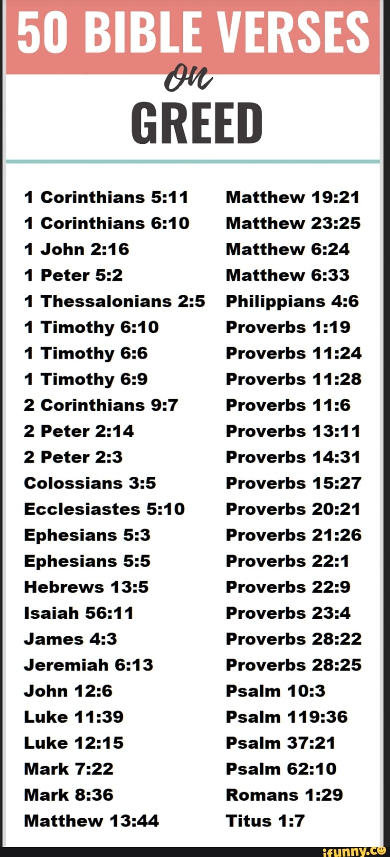 00 BIBLE VERSES GREED 1 Corinthians 1 Corinthians 1 John 1 Peter 1 ...