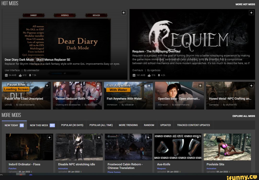 HOT MODS More HoT MoDS Dear Diary Dark Mode Requiem is a project with ...