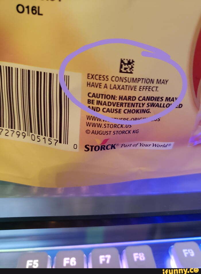EXCESS CONSUMPTION May HAVE A LAXATIVE EFFECT CAUTION: HARD CANDIES MA ...