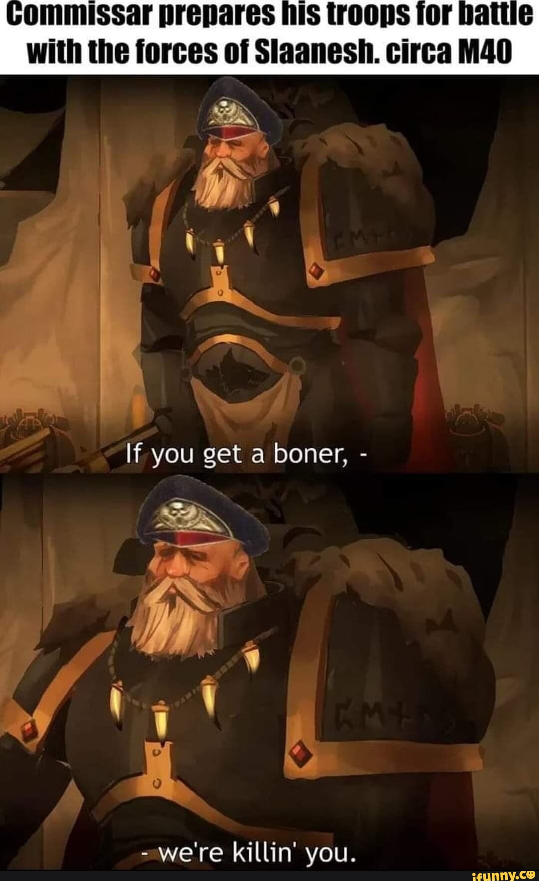 Commissar prepares his troops for battle with the forces of Slaanesh ...