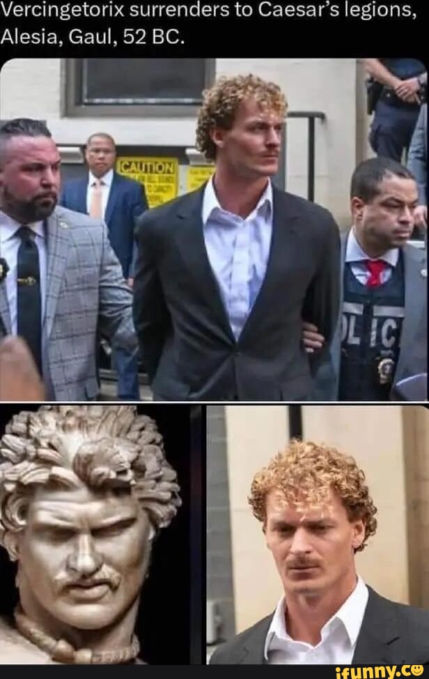 Vercingetorix surrenders to Caesars legions, Alesia, Gaul, 52 BC. - iFunny