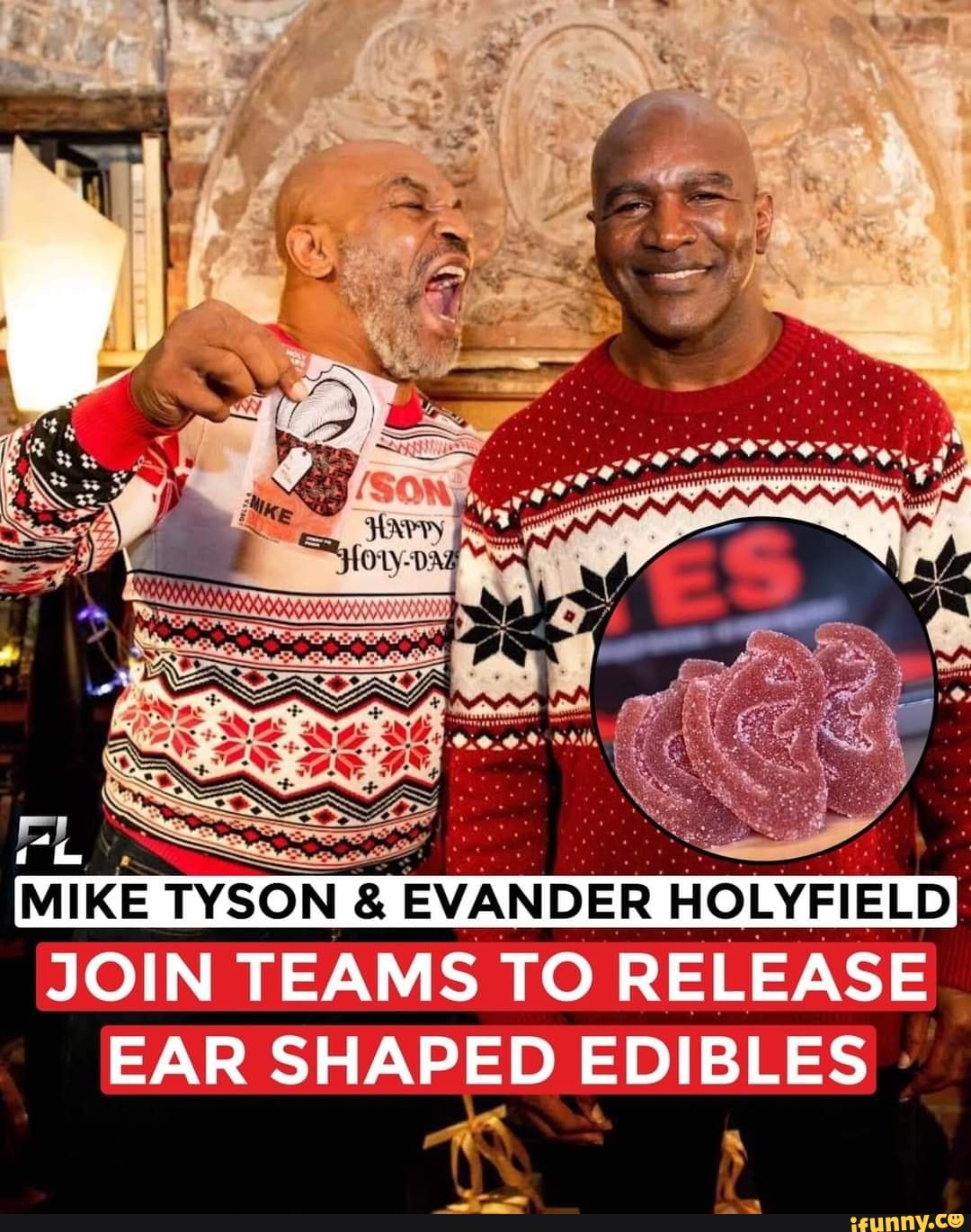 DAY MIKE TYSON EVANDER HOLYFIELD JOIN TEAMS TO RELEASE EAR SHAPED ...
