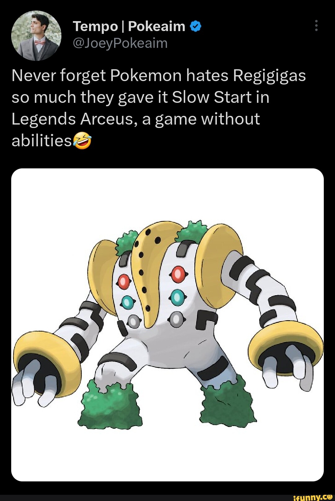 Tempo I Pokeaim @ Never forget Pokemon hates Regigigas so much they ...