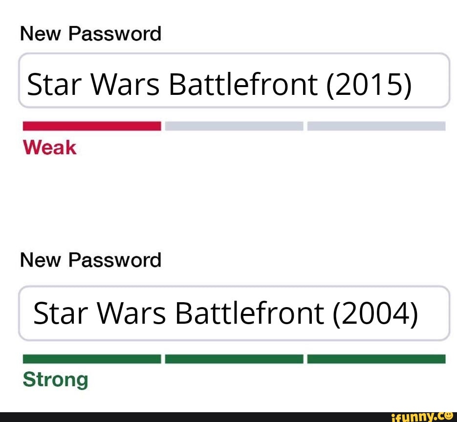 New Password Star Wars Battlefront (2015) Weak New Password Star Wars ...