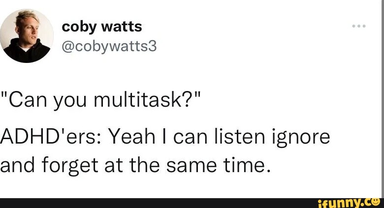"Can you multitask?" DID" ers: Yeah I can listen ignore and forget at ...