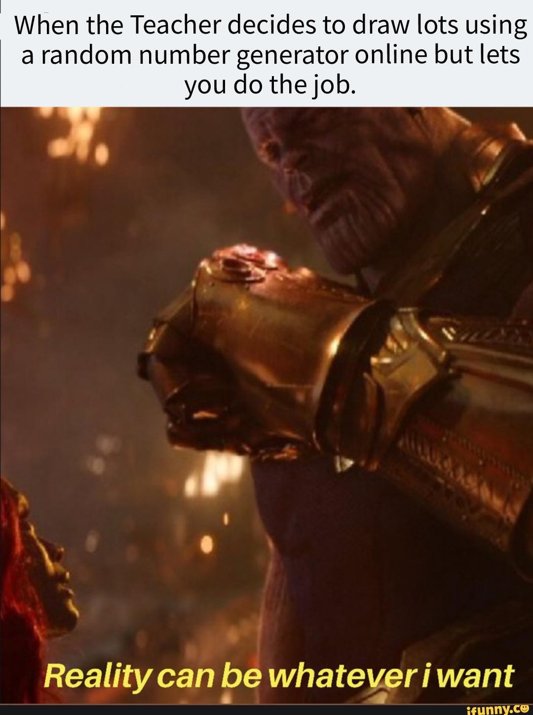 When the Teacher decides to draw lots using a random number generator ...