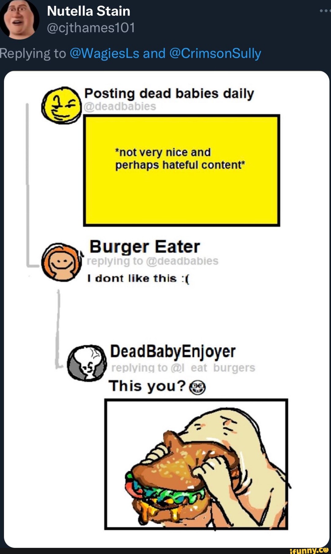 Nutella Stain Replying to Posting dead babies daily @deadbabies *not ...