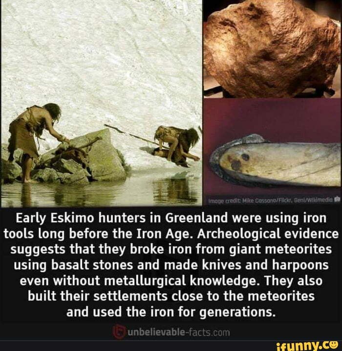 Early Eskimo hunters in Greenland were using iron tools long before the ...