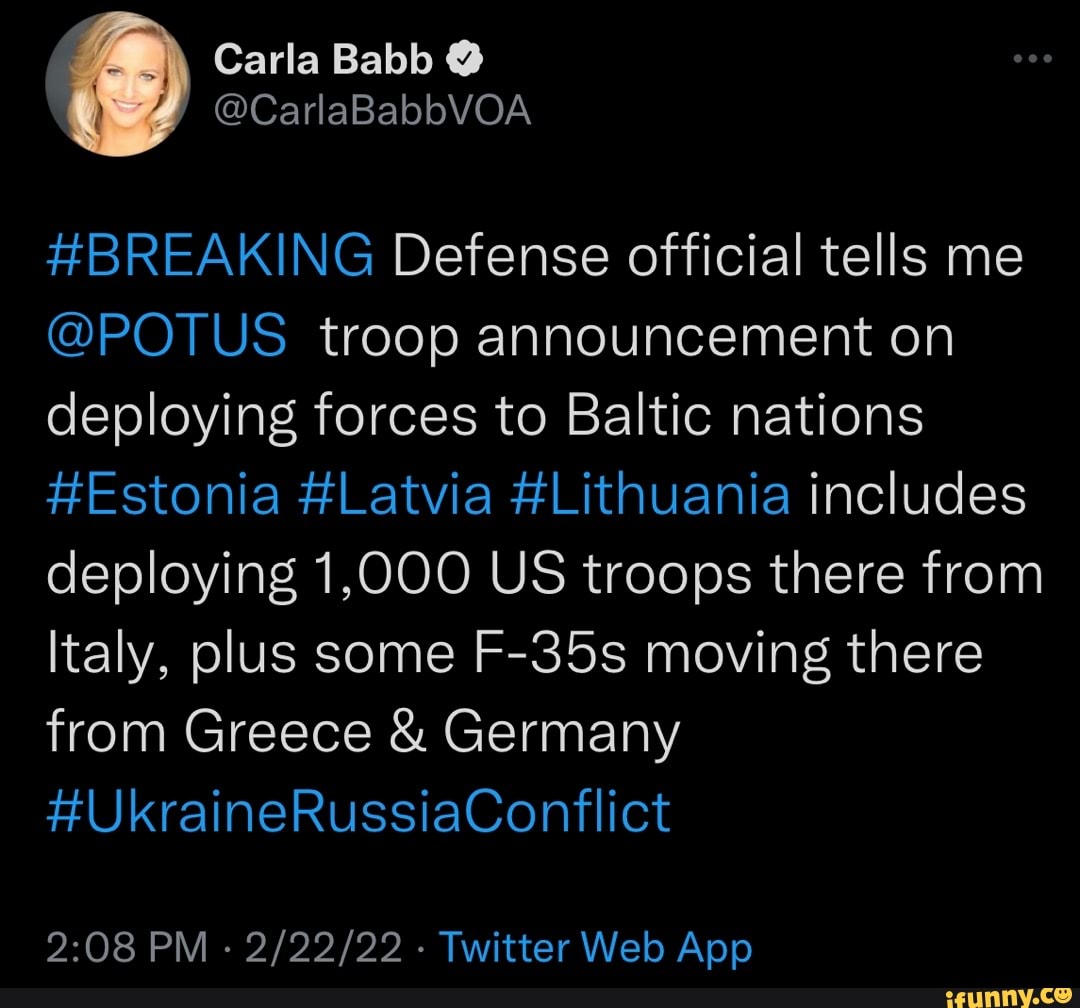 Carla Babb @CarlaBabbVOA #BREAKING Defense official tells me @POTUS ...