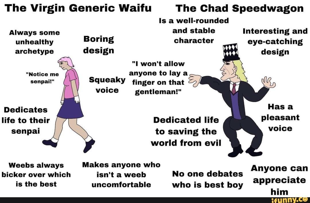 The Virgin Generic Waifu The Chad Speedwagon Is a well-rounded Always ...