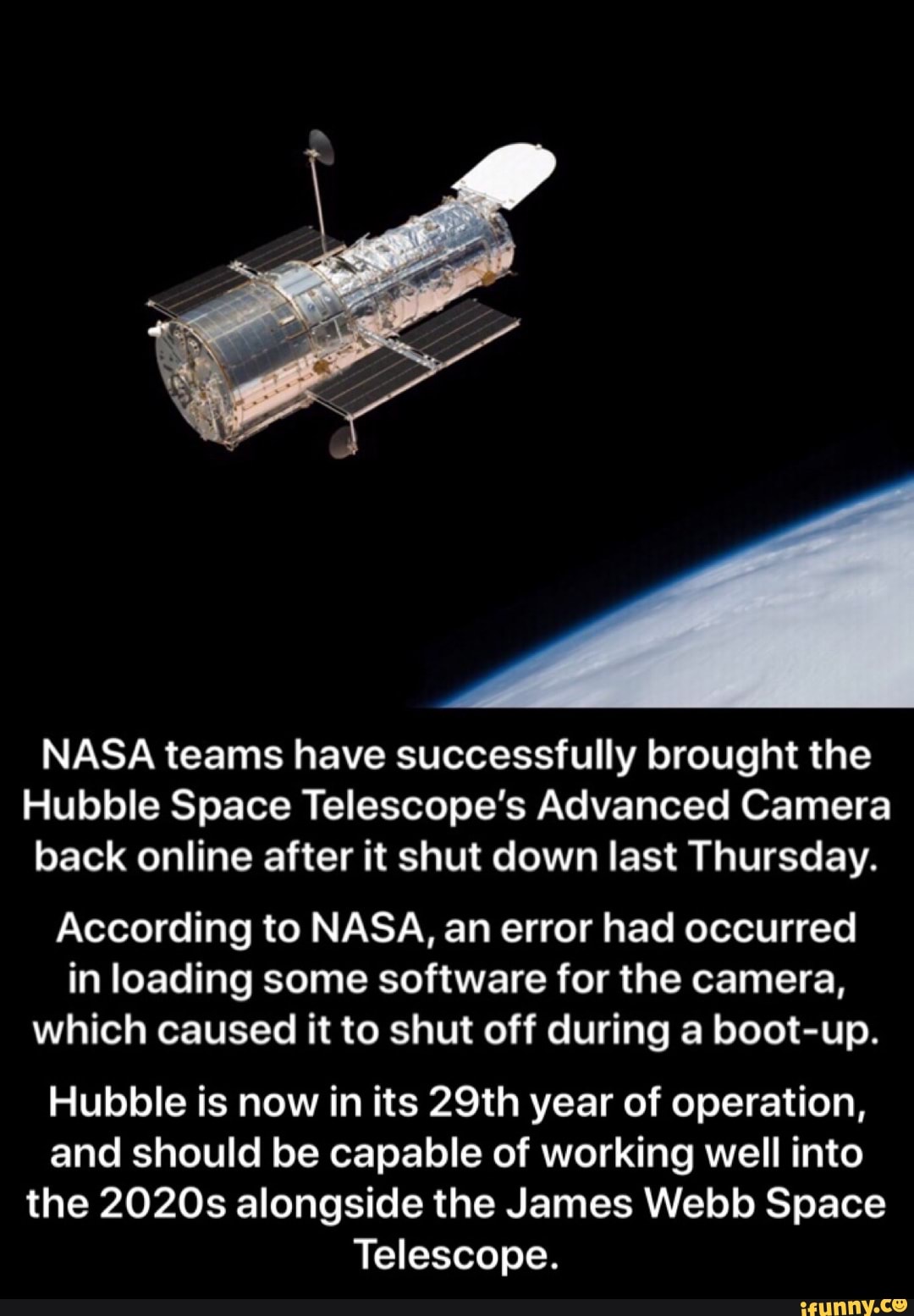 NASA teams have successfully brought the Hubble Space Telescope's ...