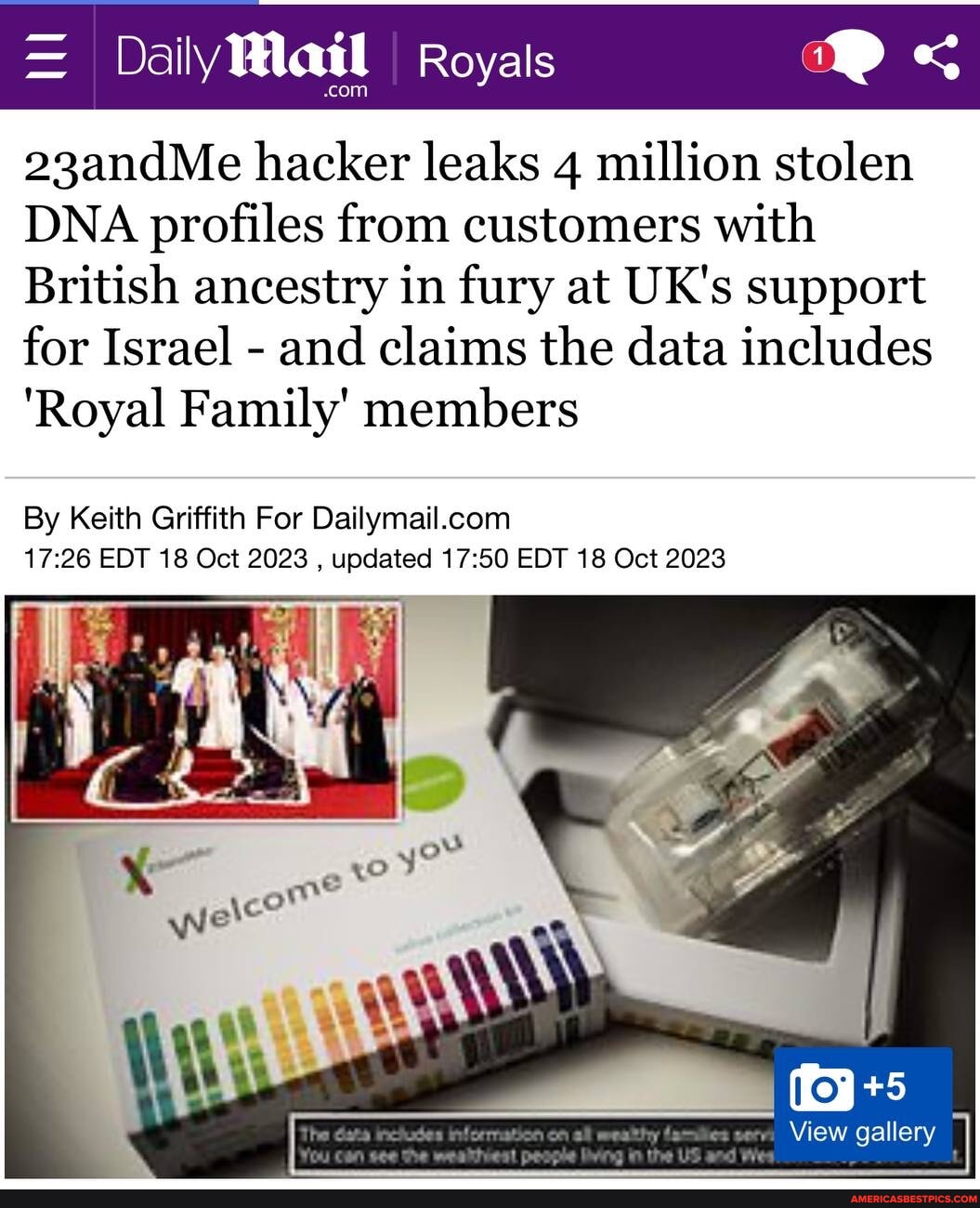 = Daily Royals 23andMe hacker leaks 4 million stolen DNA profiles from ...