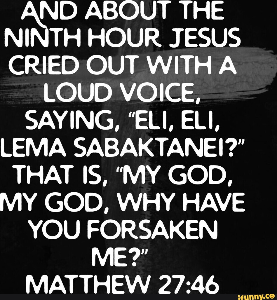 AND ABOUT THE NINTH HOUR JESUS CRIED OUT WITH A LOUD VOICE, SAYING ...