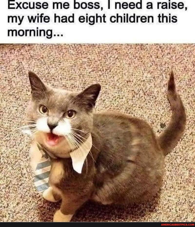 Excuse me boss, I need a raise, my wife had eight children this morning ...