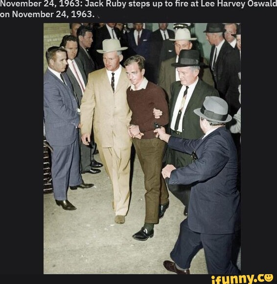 November 24, 1963: Jack Ruby steps up to fire at Lee harvey Oswala on ...