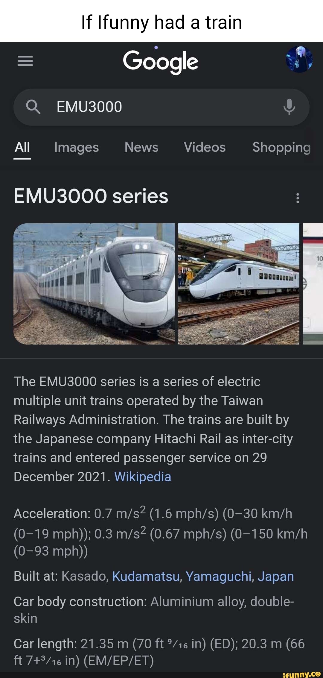 If funny had a train = Google Q. EMU3000 All Images News Videos ...