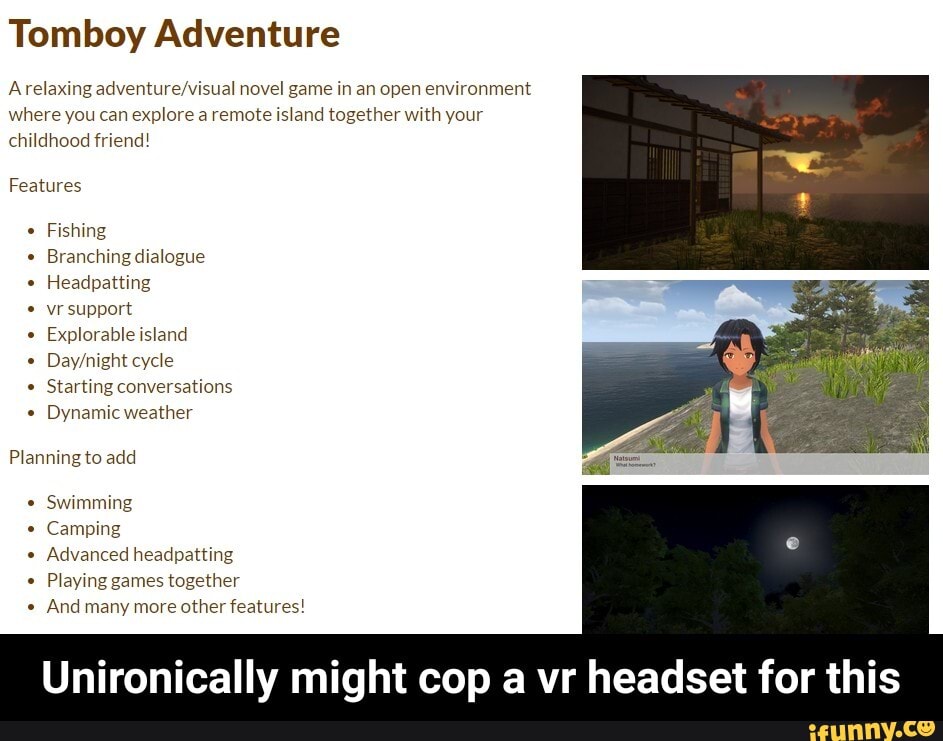 Tomboy Adventure Arelaxing adventure/visual novel game in an open ...