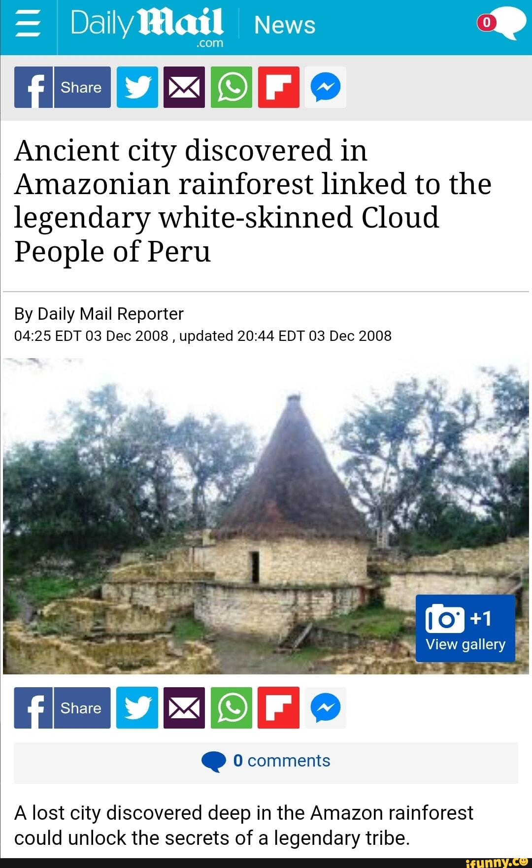 = Daily Mail News Share OW Ancient city discovered in Amazonian ...