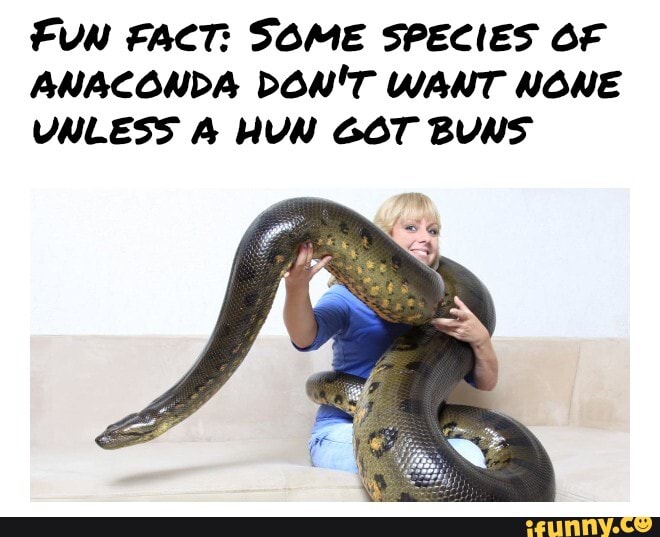 FUN FACT: SOME SPECIES OF ANACONDA DON'T WANT NONE UNLESS A HUN GOT ...