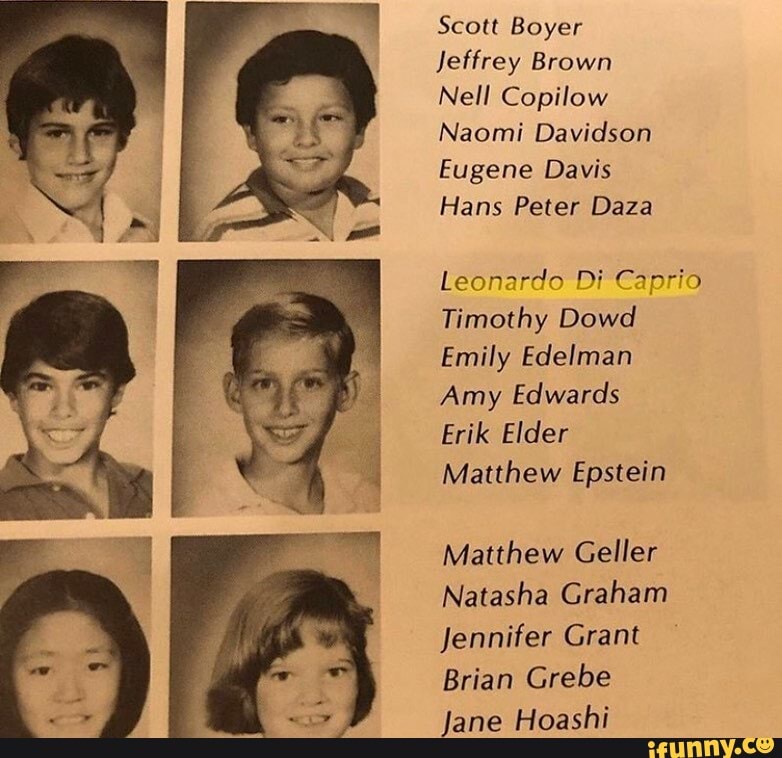 Leonardo Dicaprio High School Yearbook