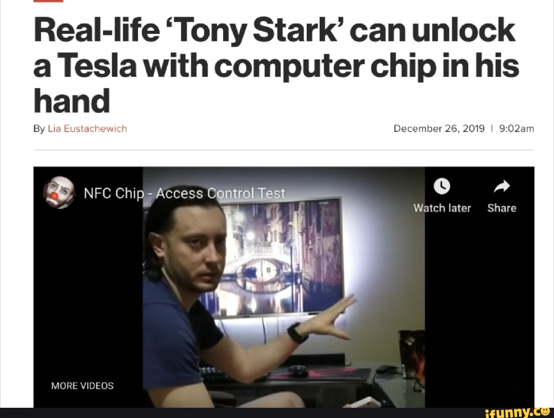 Real-life 'Tony Stark' can unlock a Tesla with computer chip in his ...