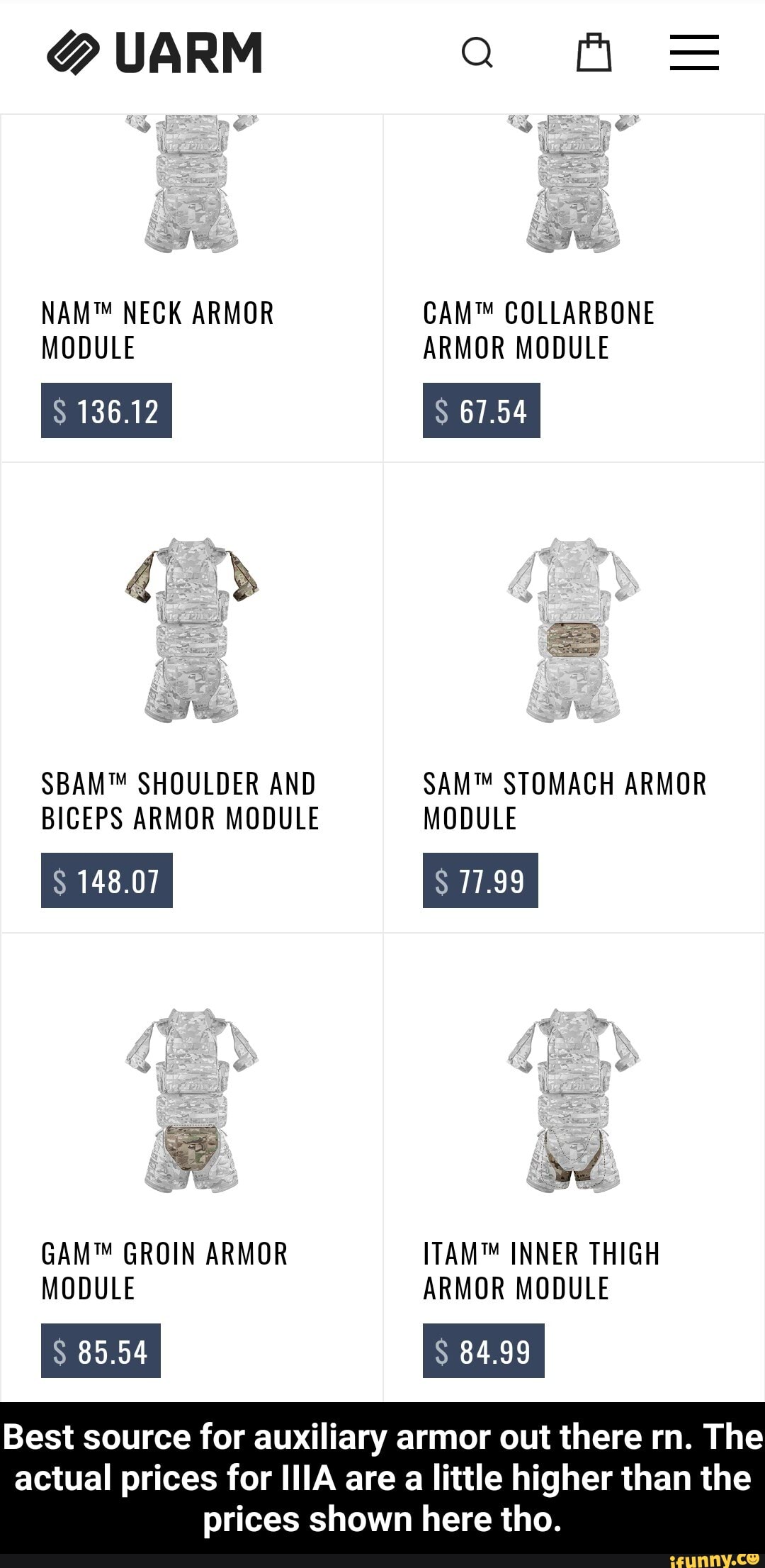 UARM NECK ARMOR MODULE 136.12 SHOULDER AND BICEPS ARMOR MODULE MODULE ...