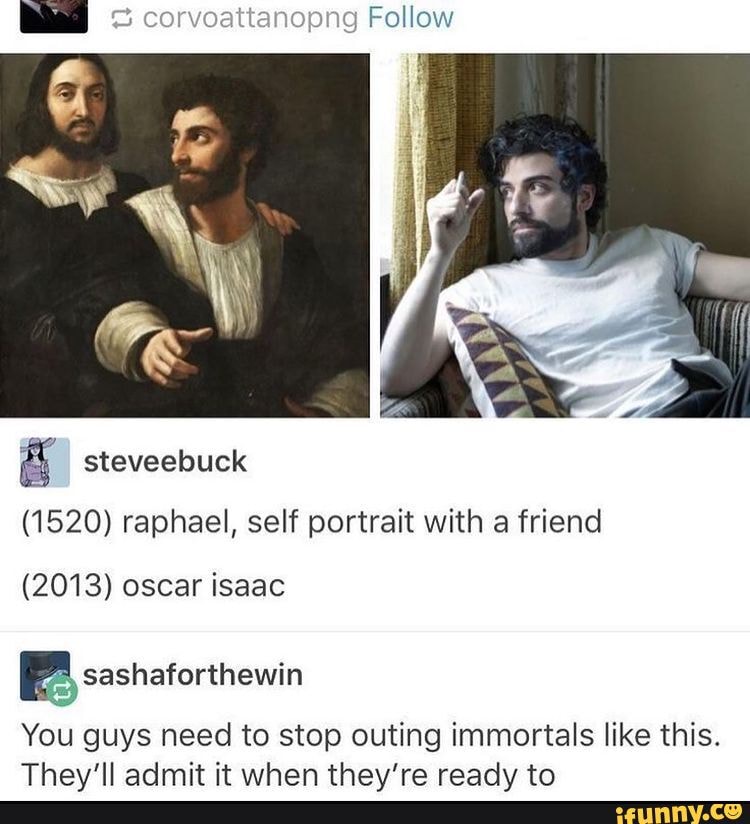 (1520) raphael, self portrait with a friend corvoattanopng Follow ...