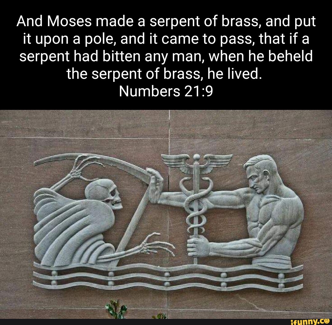 And Moses made a serpent of brass, and put it upon a pole, and it came ...
