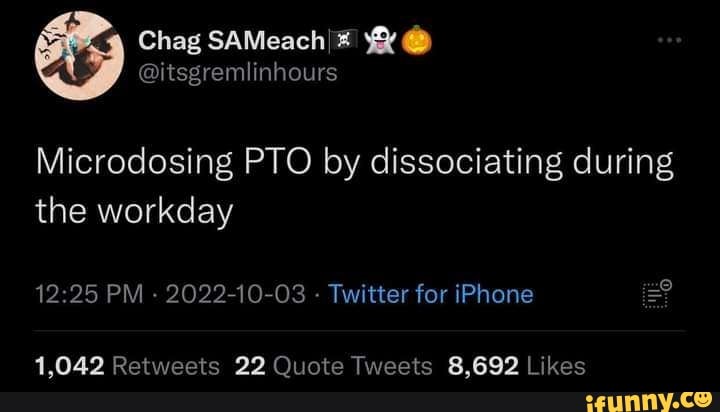 Chag SAMeach Microdosing PTO by dissociating during the workday PM 2022 ...