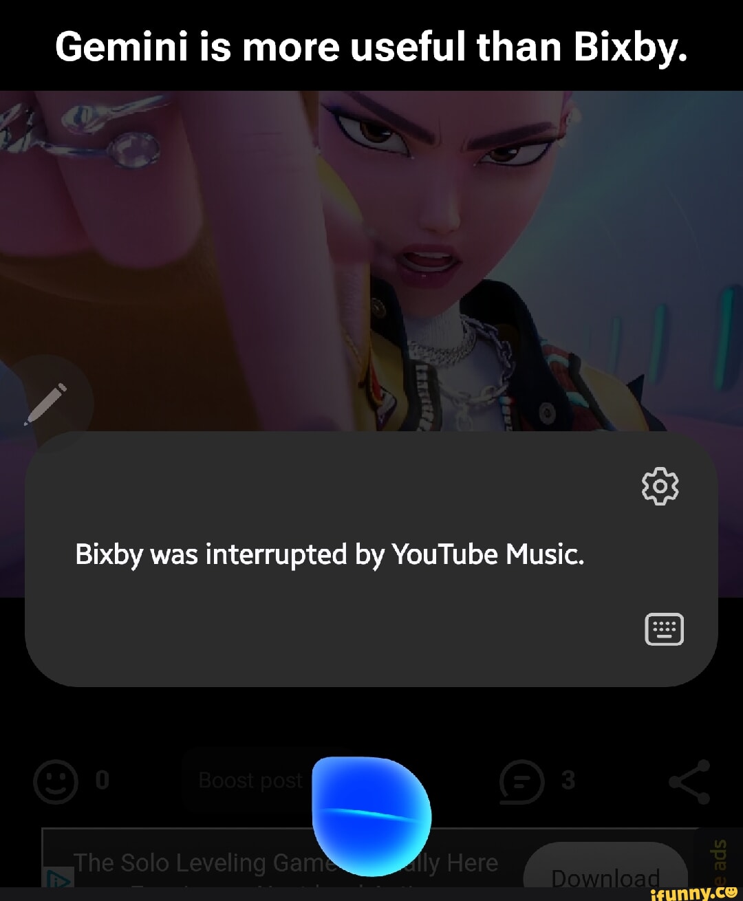 Gemini is more useful than Bixby. Bixby was interrupted by YouTube ...